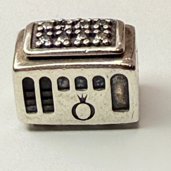 Pandora | Jewelry | Pandora Sparkly Trolley Charm W Wheels Pav Cz Roof ...